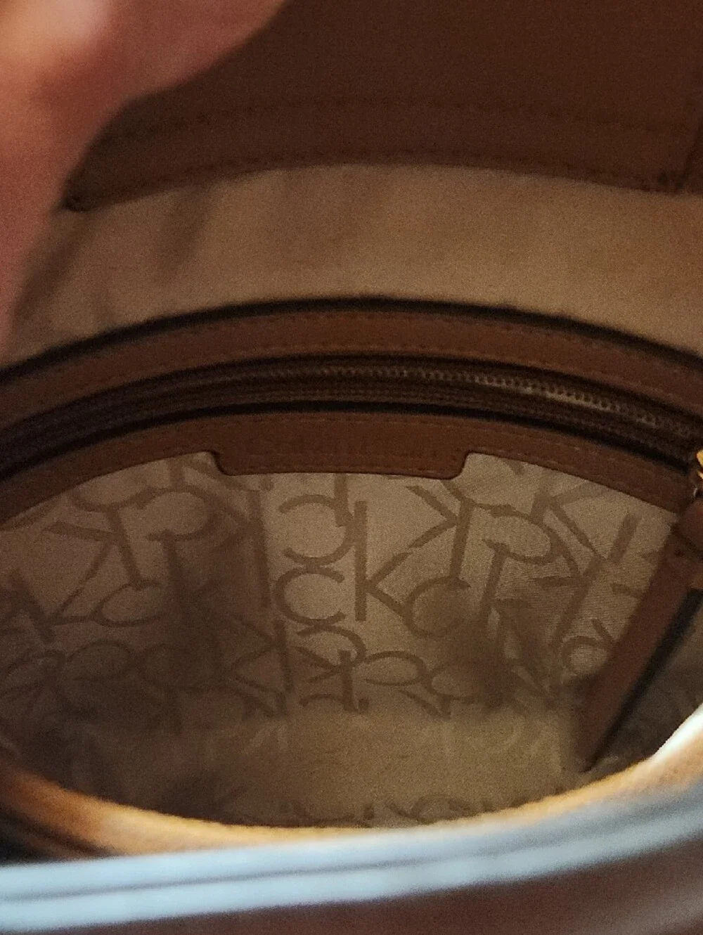 Calvin Klein | Bags | Calvin Klein Cream And Tan Monogram Crossbody ...
